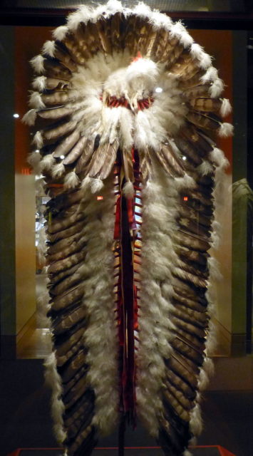 Surviving examples of warbonnets worn by respected American Plains Indians