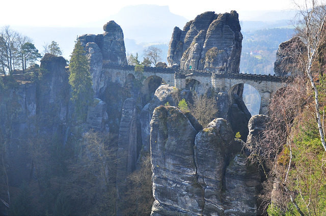 The Bastei rocks in Germany are a fascinating geological formation ...