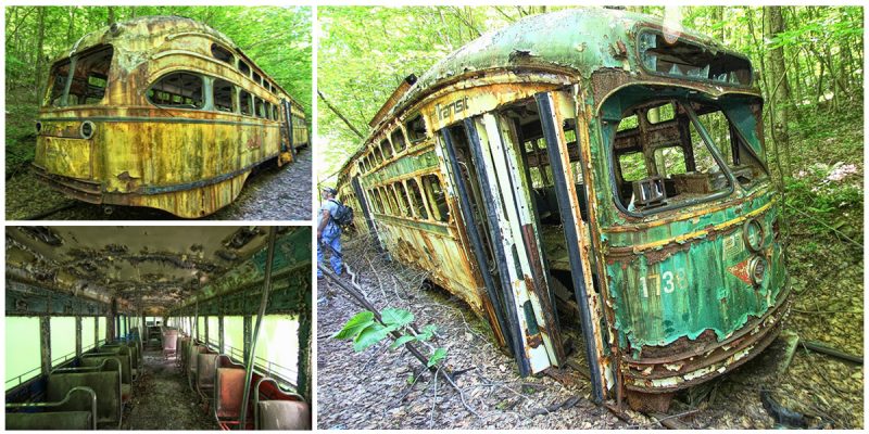 Windber Trolley Graveyard: An apocalyptic trolley graveyard sitting out ...