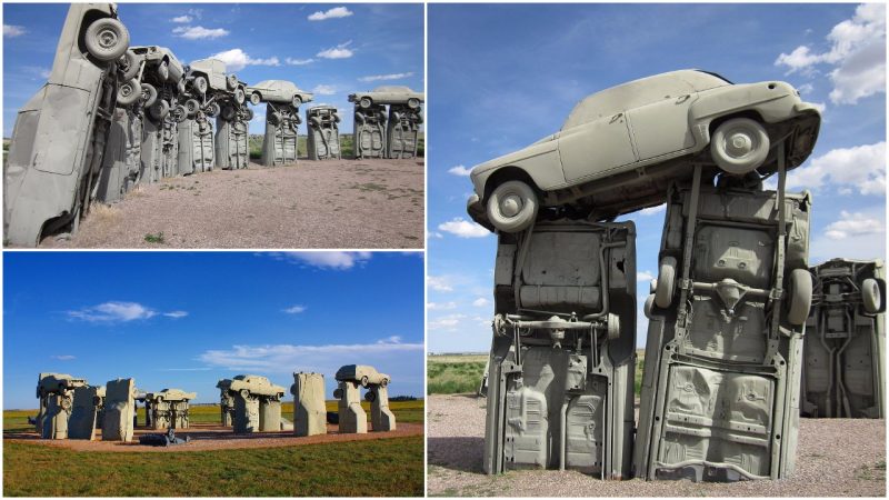 There is a replica of Stonehenge in Nebraska composed of old cars ...
