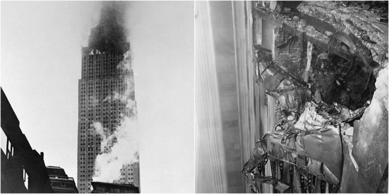 In July 1945, the Empire State Building was hit by a B-25 Bomber - The ...