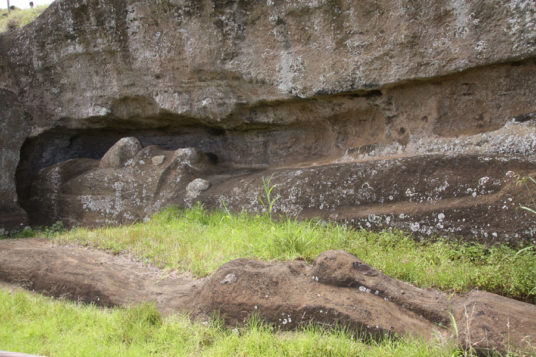 There is one Easter Island moai called Tukuturi, that is actually ...