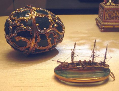 The Memory of Azov Egg: a jeweled Easter egg made in 1891 for Alexander ...
