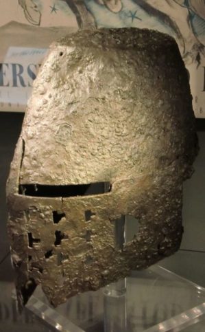 Surviving examples of the great helm- helmet of the High Middle Ages