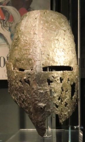 Surviving examples of the great helm- helmet of the High Middle Ages