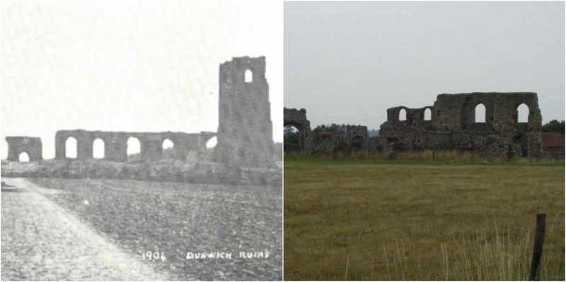 Coastal erosion has caused the Medieval town of Dunwich to lie 10 ...