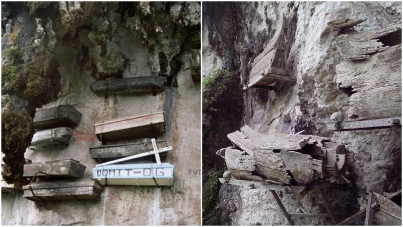 "Hanging coffins" are remnants of an extinct funeral ritual from ...