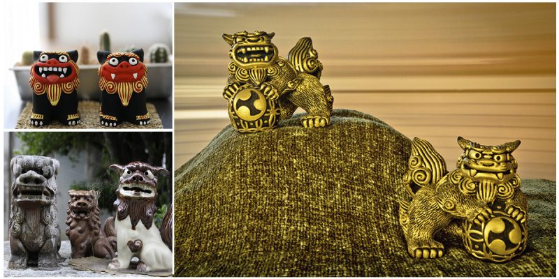 Shisa: traditional Ryukyuan statue which is used to ward off evil ...