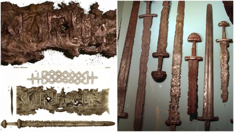 The 9th century Sæbø sword or "Thor's Hammer" with a Swastika ...