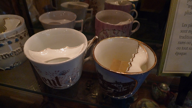 The mustache cup: The special tea cup used by the Victorian men to ...