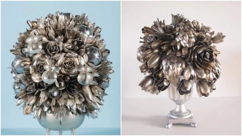 Artist transforms old silverware into mind-blowing floral arrangements ...