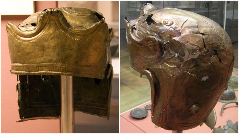 The Guisborough Helmet, discovered in England in 1864, is believed to ...