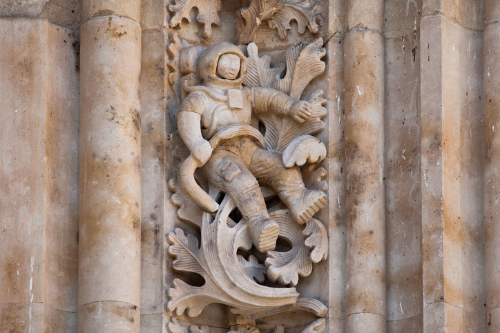This "astronaut" carving on an old Spanish cathedral isn’t what people ...