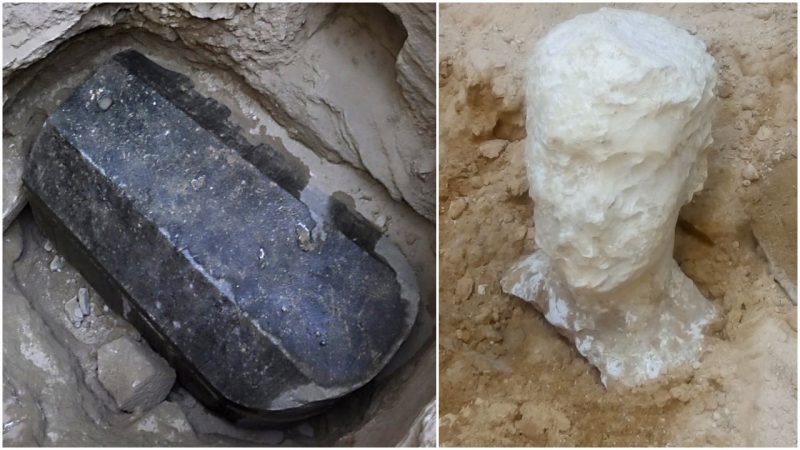 Archaeologists prepare to open a mysterious black sarcophagus in ...