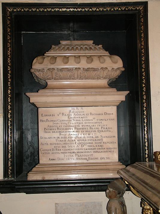 The assassinated children of King Edward IV, who were buried beneath a ...