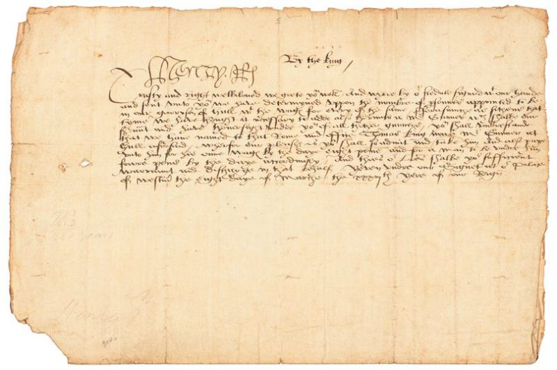Henry VIII Letter that Reflected War Preparations in 1541 Auctioned ...