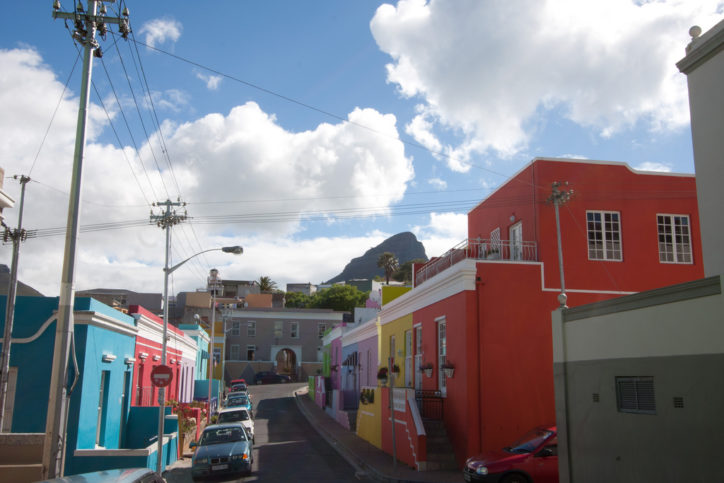 Bo-Kaap is a lively suburb in Cape Town, packed with colored houses ...
