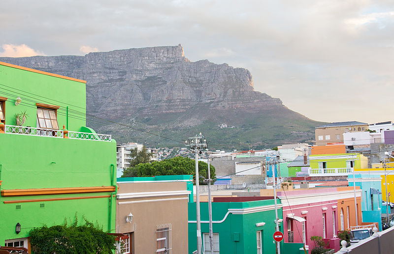Bo-Kaap is a lively suburb in Cape Town, packed with colored houses ...