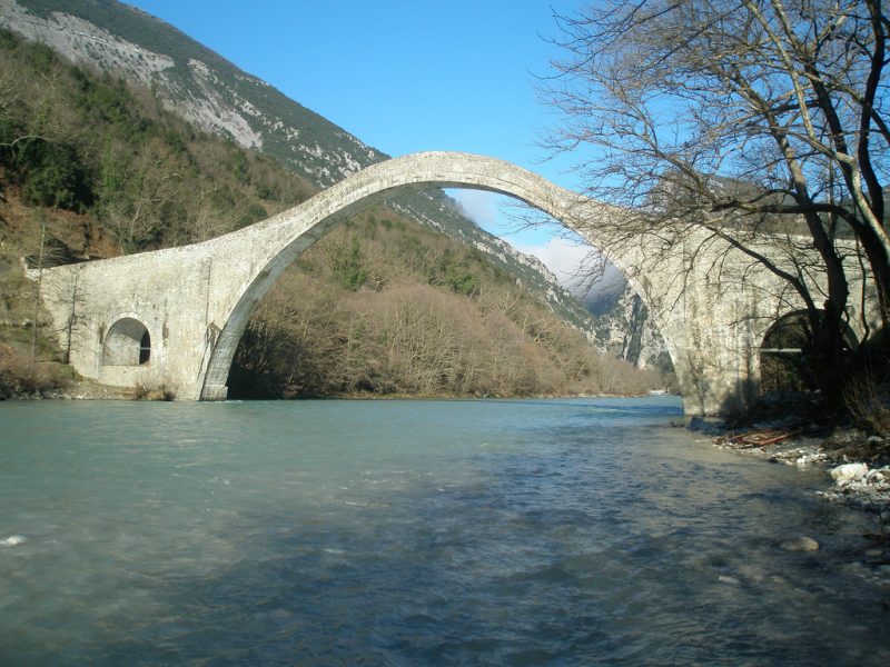 The historic bridge of Plaka in Arta: The largest single-arch bridge in ...