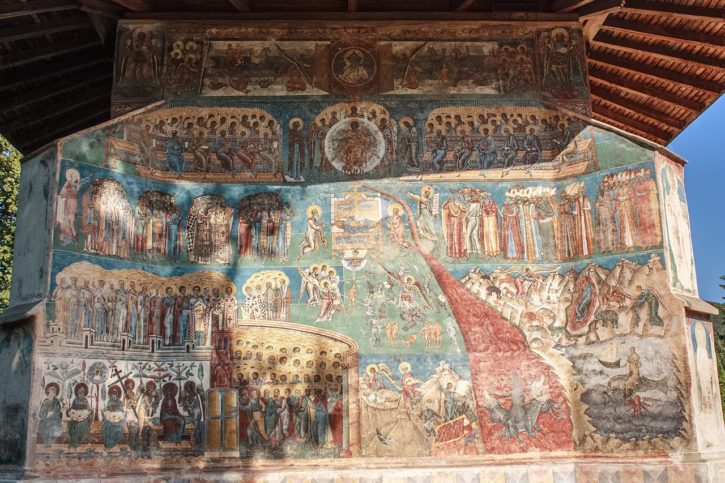 The Voronet Monastery,a medieval Romanian monastery known throughout ...