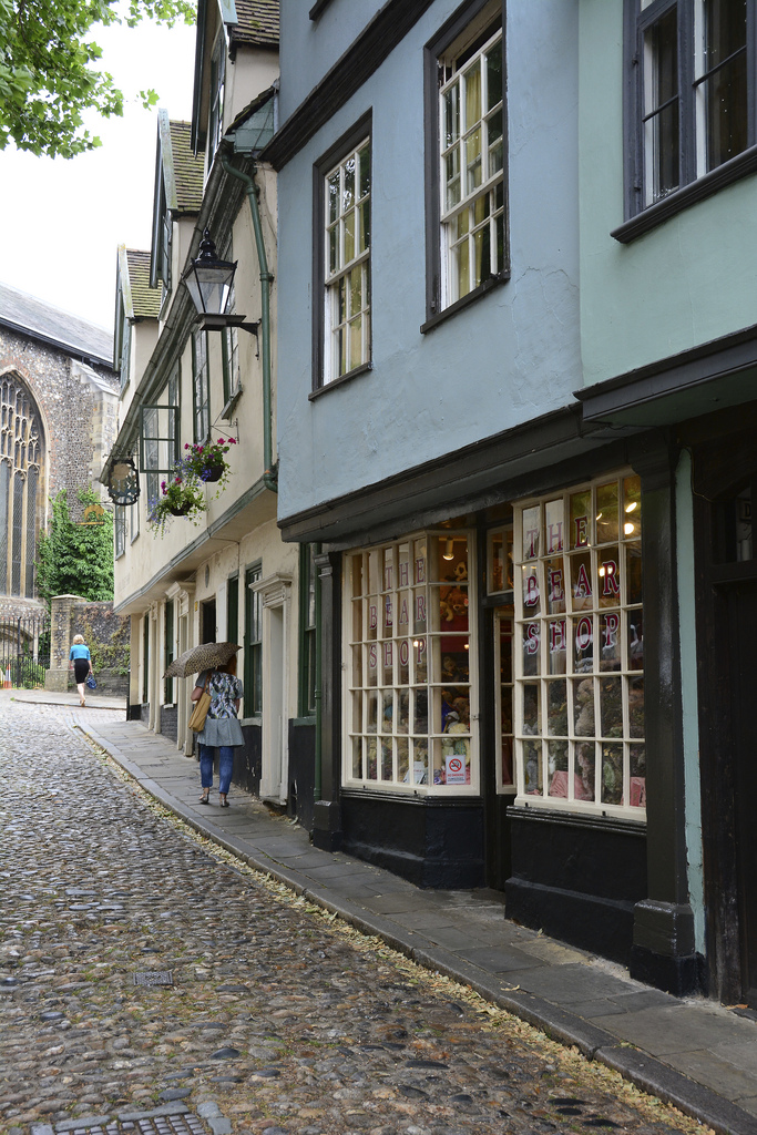 The medieval street Elm Hill in Norwich is one of the best preserved in ...