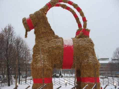 The Gävle goat - the Swedish Christmas goat sculpture that is burned ...