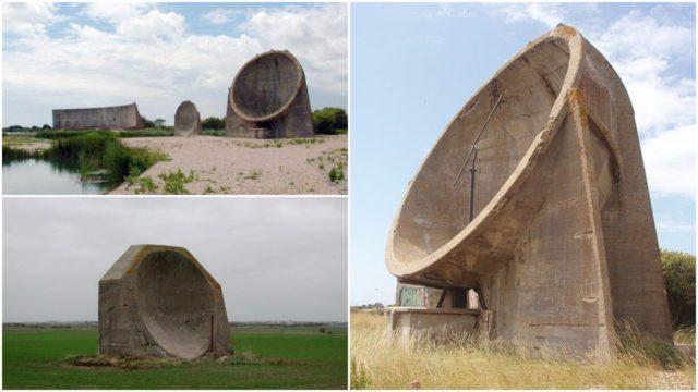 Before Radar, they used these giant concrete "Sound Mirrors" to detect ...