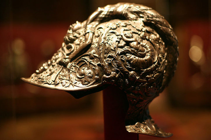 The Renaissance-era combat helmet called the Burgonet was adopted and ...