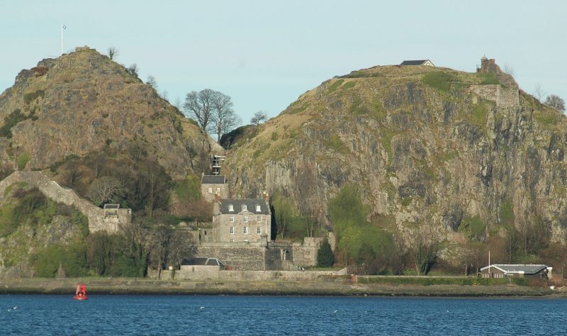 Sited on a volcanic rock, the Dumbarton Castle has a recorded history ...