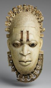 The Benin ivory mask is a sculptural portrait of the Queen Mother Idia ...