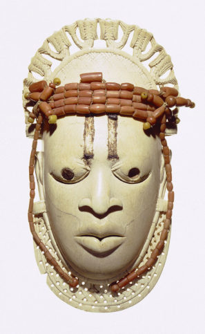 The Benin ivory mask is a sculptural portrait of the Queen Mother Idia ...