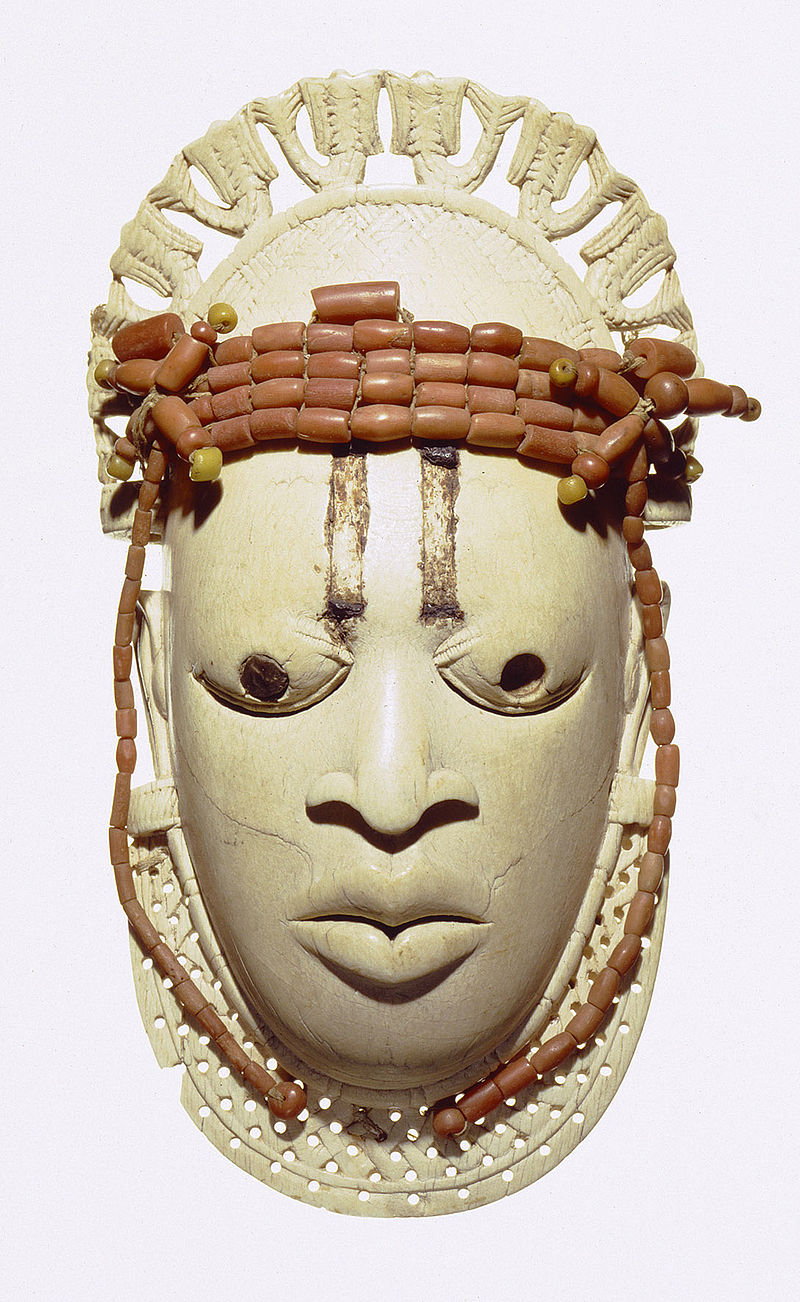 The Benin ivory mask is a sculptural portrait of the Queen Mother Idia ...