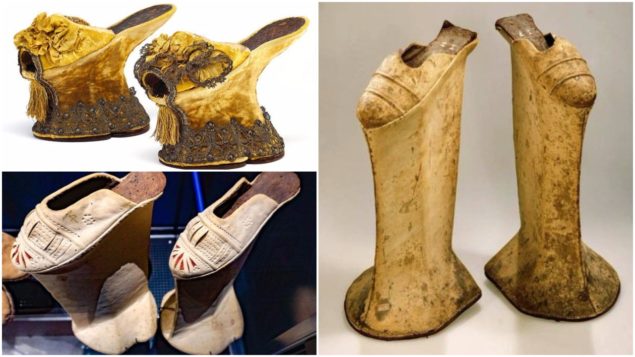 Chopines: Renaissance platform shoes popularly worn in Venice by both ...