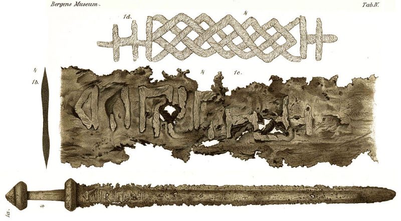 The 9th century Sæbø sword or "Thor's Hammer" with a Swastika ...