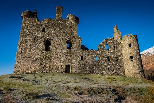The ruins of a Scottish castle which was struck by lightning and ...