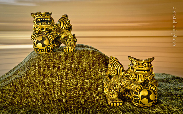 Shisa: traditional Ryukyuan statue which is used to ward off evil ...