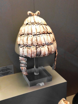 Boar's tusk helmets, highly decorative, worn by warriors in the ...