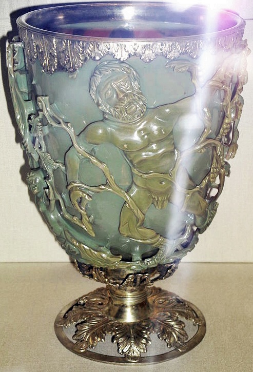 The Lycurgus Cup- A 4th-century Roman glass cage cup that changes color ...