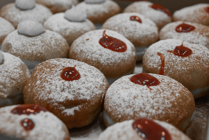 Hanukkah is celebrated with fried food, such as potato pancakes or ...