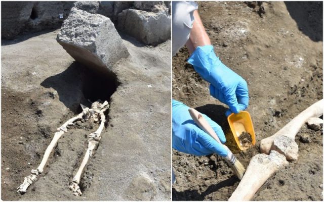 Pompeii victim: A man's skeleton found, his skull crushed by a boulder ...