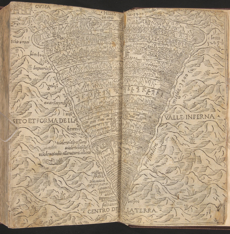 Historic Surreal Maps of the Circles of Hell According to Dante's ...