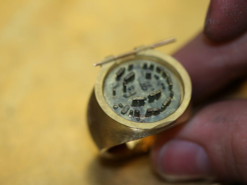 Check out this Diamond-Encrusted Gold Ring with Perfectly Scaled ...