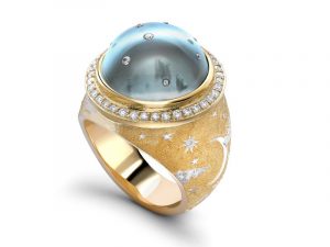 Check out this Diamond-Encrusted Gold Ring with Perfectly Scaled ...