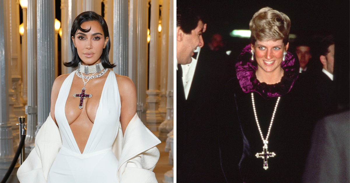 Kim Kardashian Stuns in $197K Cross Pendant Previously Worn By Princess Diana | The Vintage News